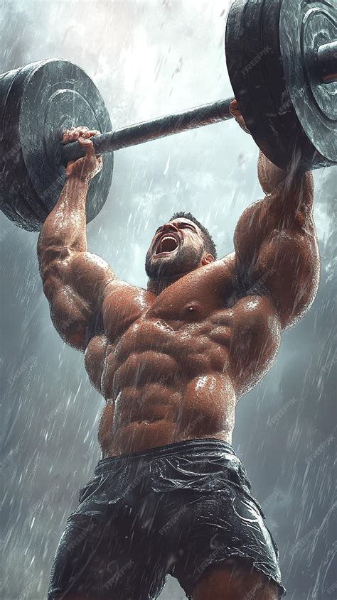 Body Builder Man With Huge Muscles And Powerful Body Premium Ai Generated Image