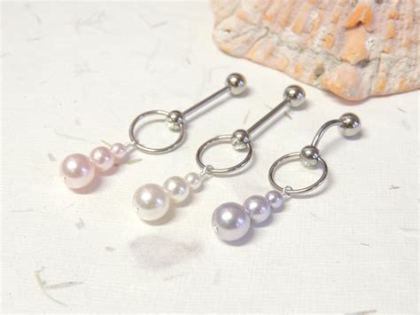 Triple Pearl Vch Vertical Clitoral Hood Piercing 14g Vch Bar Intimate