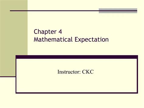 Ppt Chapter 4 Mathematical Expectation Powerpoint Presentation Free