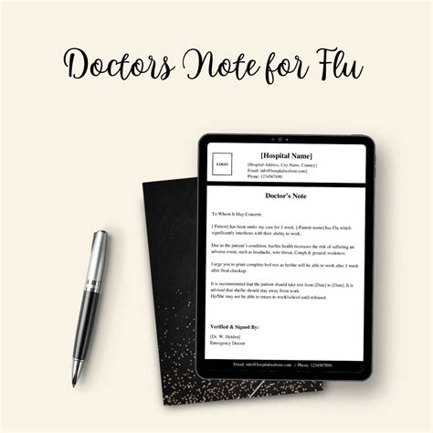 Doctors Note For Flu Template Printable In Pdf And Word