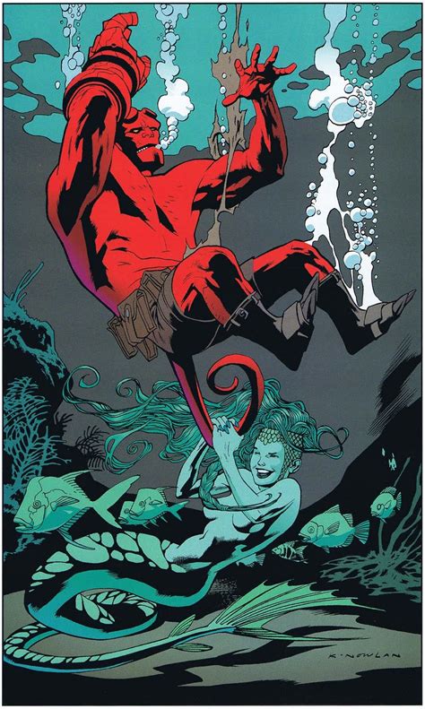 Kevin Nowlan Hellboy Mermaid Pin Up