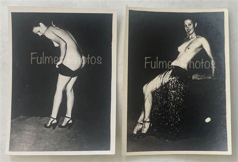 2 George Fulmer Vtg 1940s Nude Photos Bandw Rare Risqué Boudoir Pinup