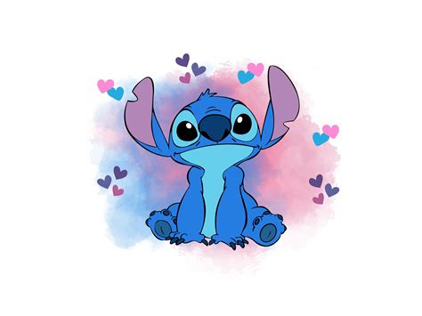 Lilo And Stitch Stitch From Lilo And Stitch With Hearts Clipart Png