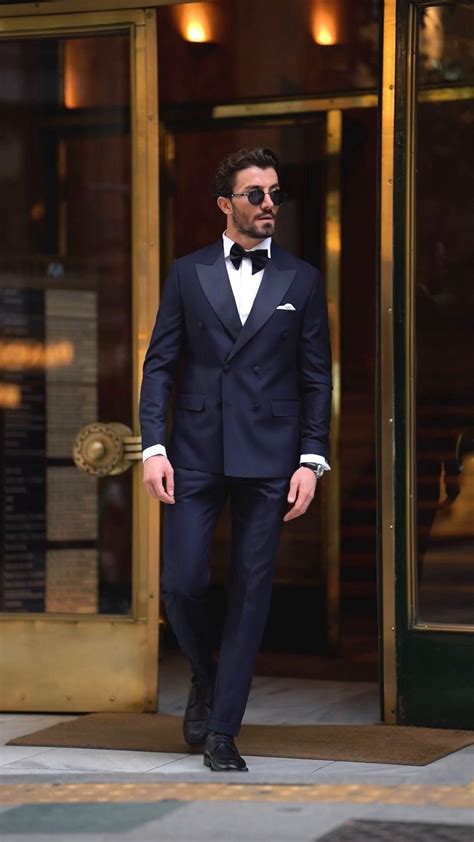 Black Double Breasted Tuxedo 2 Piece Viossi Video Wedding Suits