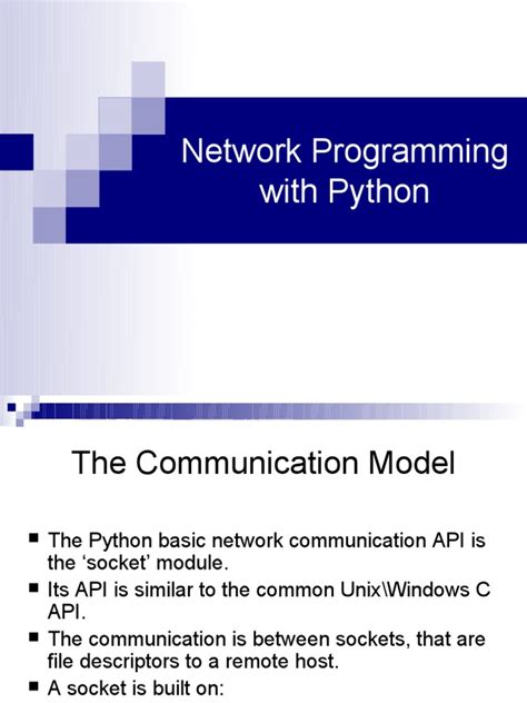 Python Network Programming Basics Pdf Network Socket Internet