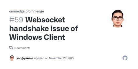 Websocket Handshake Issue Of Windows Client · Issue 59 · Omniedgeio