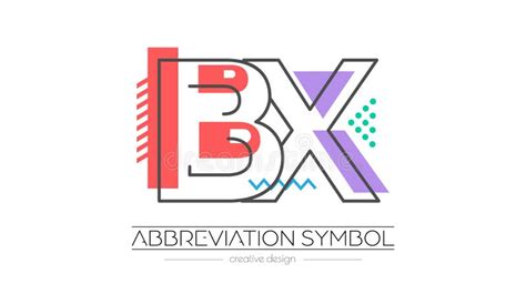 Letters B And X Merging Of Two Letters Initials Logo Or Abbreviation Symbol Stock Vector