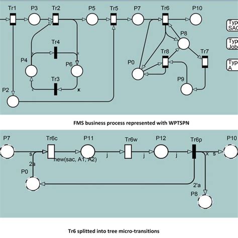 Fms Business Process Represented With Wptspn And Tr 6 Splitted Into Download Scientific Diagram