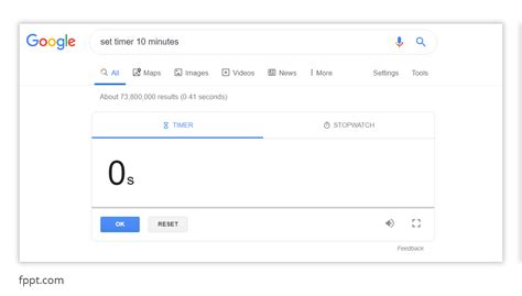 Set Timer For Minutes Presentation With Google Timer Widget