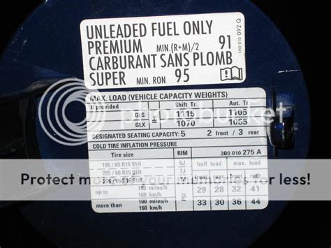 20555 16 Passat Wagon Tyre Pressures Volkswagen Passat Forum