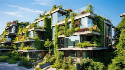 Architecture Compound Townhouse Building Premium Ai Generated Image