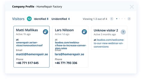 Company Identification Leadoo Conversion Platform