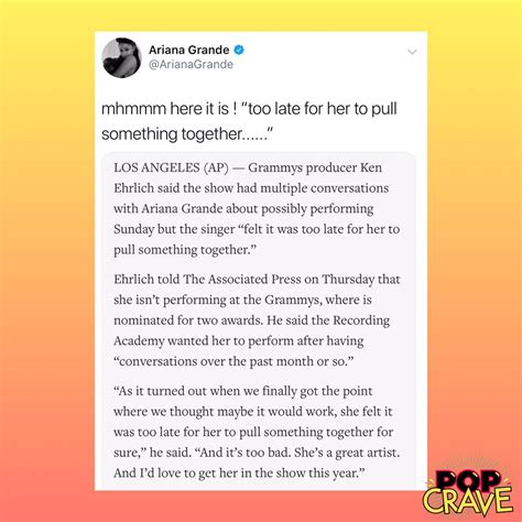 Ariana Grande Tweets About Grammys