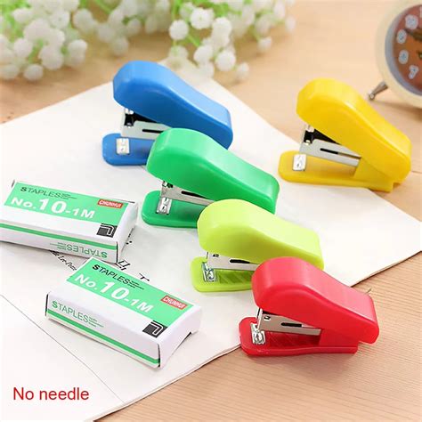 Jual Staples Stapler Mini Kecil Set Unik Lucu Bonus Isi Atk Portable