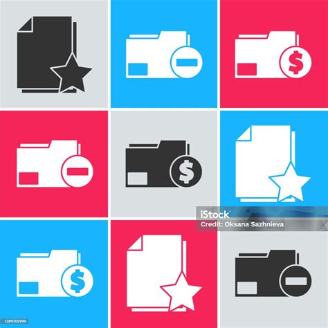 별 문서 폴더를 마이너스 및 재무 문서 폴더 아이콘으로 설정합니다 벡터 0명에 대한 스톡 벡터 아트 및 기타 이미지 0명 1위 금융 Istock