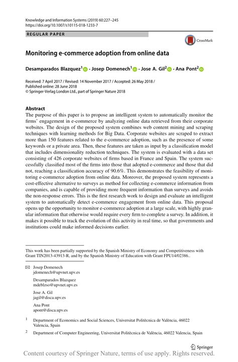 Monitoring E Commerce Adoption From Online Data Request Pdf