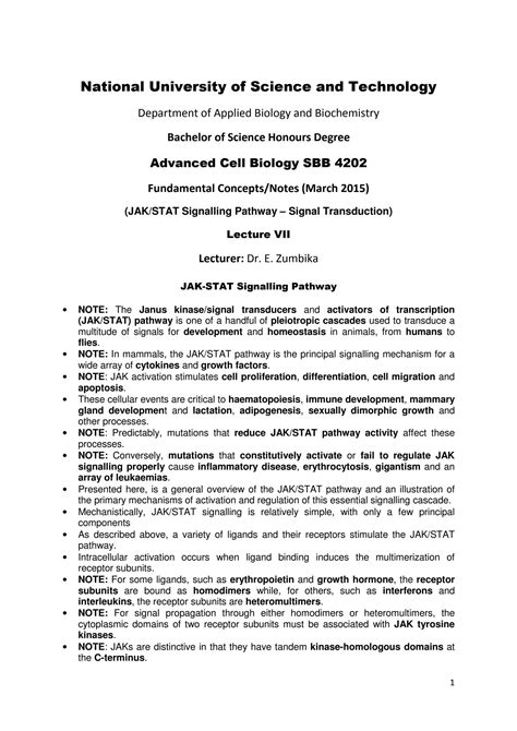 Solution Jak Stat Signalling Pathway Advanced Molecular Cell Biology