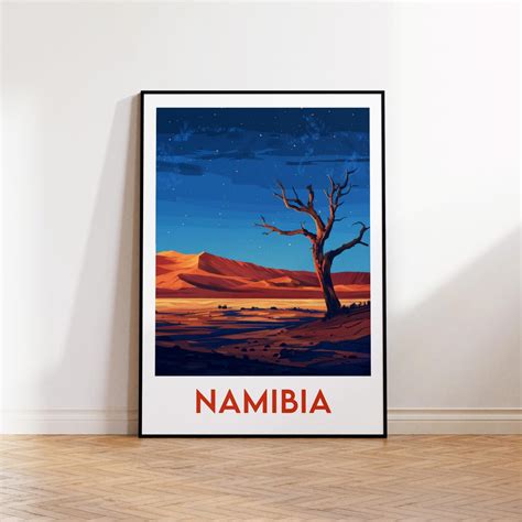 Namibia Poster Namibia Art Print Namibia Sossusvlei Vintage Travel Poster Namibia Africa