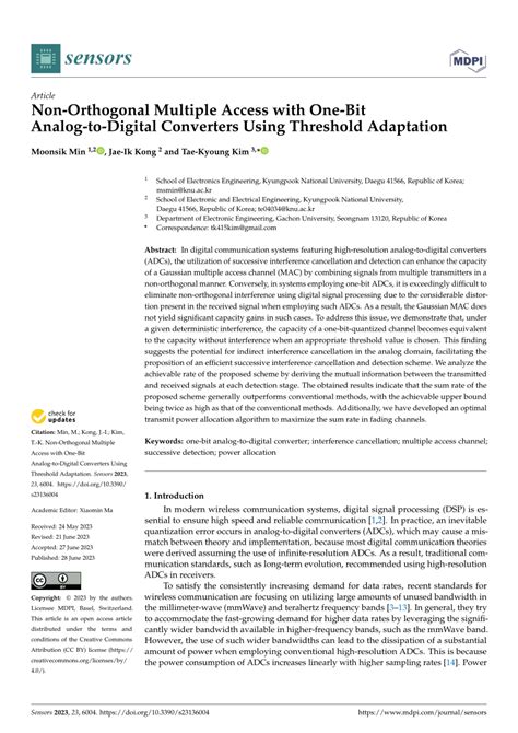 pdf non orthogonal multiple access with one bit analog to digital converters using threshold