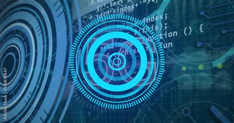 Image Of Digital Interface With Scan Scoping Over Dark Background Stock Photo Adobe Stock