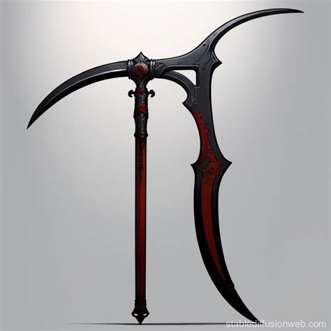 Concept Art Of A Scythe With A Modern Classy Aesthetic The Weapon Must