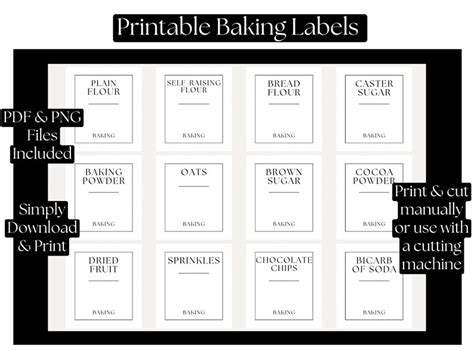 Printable Baking Labels Etsy