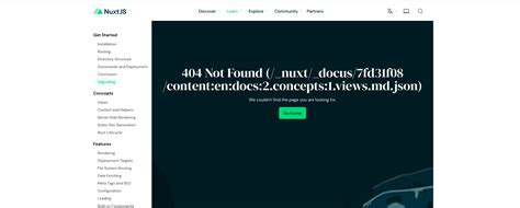 [bug] all documentation is not available · issue 1898 · nuxt website