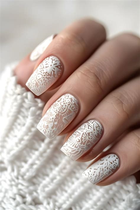 🤍 White Lace Nails Design Gorgeous Wedding Nail Art 💍 Wedding Nails