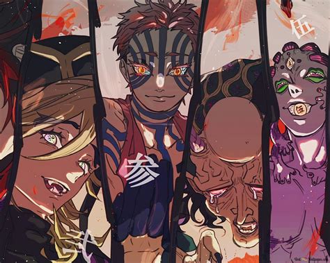 Upper Moon Demons From Demon Slayer 4k Wallpaper Download