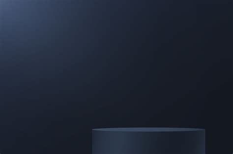 진한 파란색 스튜디오 방 배경입니다 연단과 함께 검은 색과 파란색 배경 벡터 3d 조명 효과가 있는 빈 방 벡터 일러스트 레이 션 0명에 대한 스톡 벡터 아트 및 기타