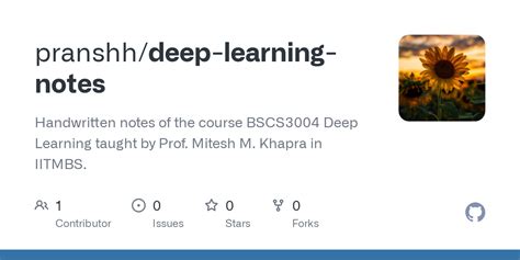 Deep Learning Notes Week 8 Pdf At Main · Pranshh Deep Learning Notes · Github