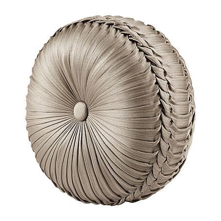 Five Queens Court Beaumont Round Throw Pillow Color Champagne