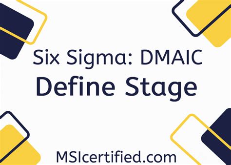 Six Sigma Dmaic Define Stage