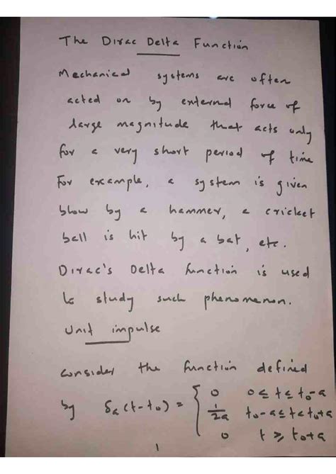 Solution 4th Sem Complimentary Maths M3 5 The Dirac Delta Function