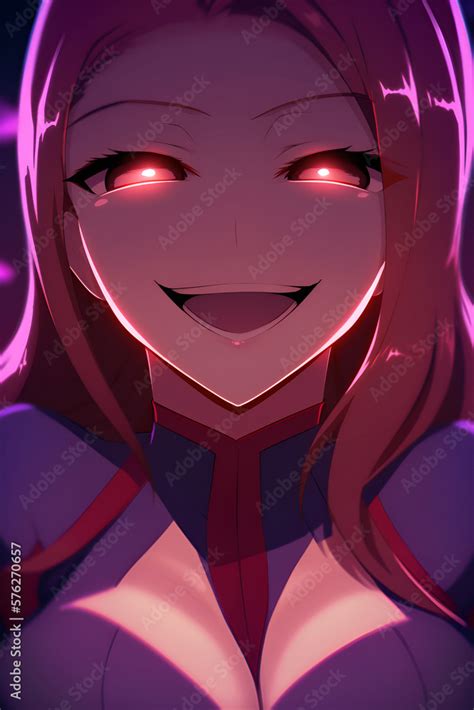 Ilustración de Stock Anime drawing facial expressions of a yandere girl Ahegao generative ai
