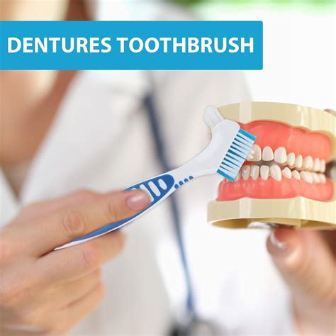 Denture Brushes 2 Pack Portable Double Sided Cleaning Brushes For