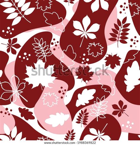 Pattern Set Leaves Shapes Three Colors Stock Vector Royalty Free