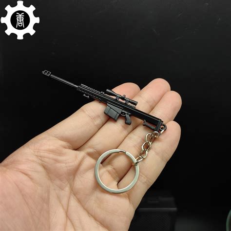 Mini Barrett 82a1 Sniper Rifle Metal Keychain Leones Marvelous Items