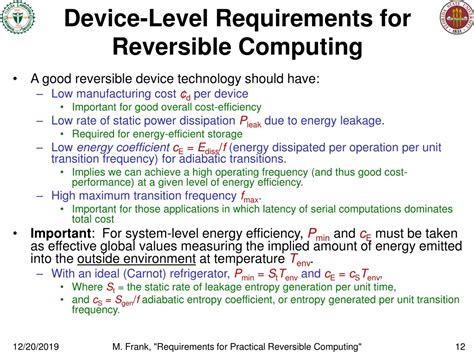 PPT Requirements For Practical Reversible Computing PowerPoint Presentation ID