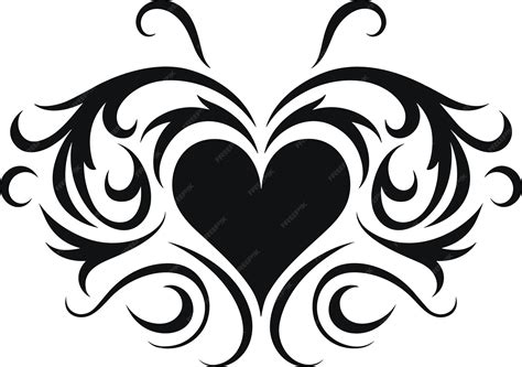 Heart Outline Tattoo Design And Sticker Premium Ai Generated Vector