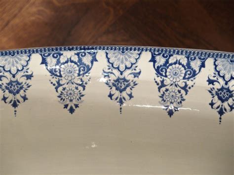 Antique Blue And White Faience Jardinière Gien France Circa 1860s At