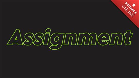 Assignment Green Fill Outline Text Effect Generator
