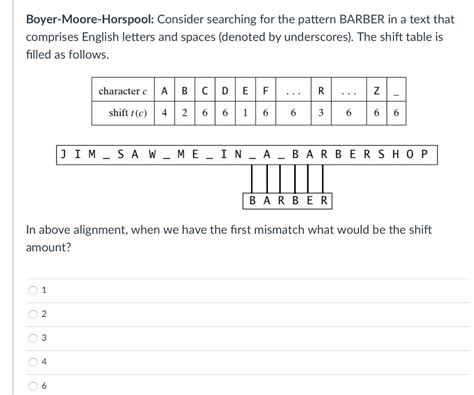 Solved Boyer Moore Horspool Consider Searching For The