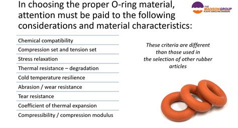 O Ring Material Selection The Madison Group