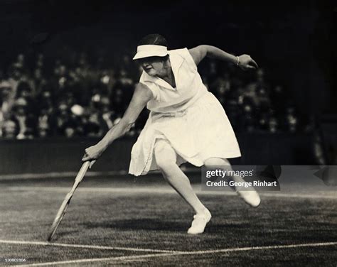 Miss Eileen Bennett In Tennis Play Action Against Helen Wills News