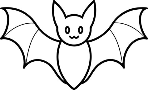 Black And White The Bat Outline Art Line Art Printable Worksheets For