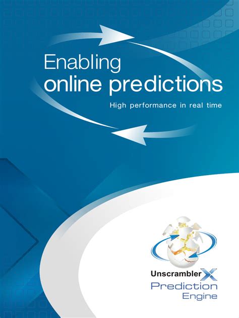 Unscrambler Prediction Engine Broschure Pdf Prediction Software