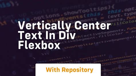 Vertically Center Text In Div Flexbox Youtube