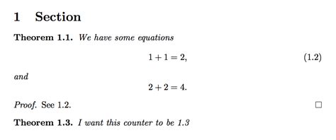 Math Mode How To Make Specific Equations Follow Theorem Counter TeX LaTeX Stack Exchange