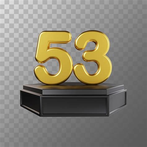 Premium Psd Number 53 Golden Luxury 3d Illustration